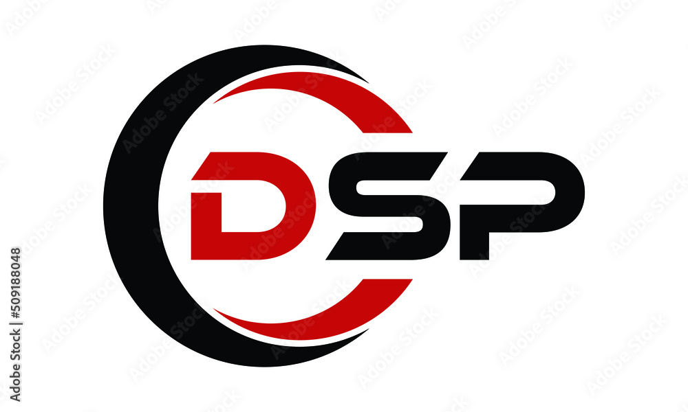 DSP swoosh three letter logo design vector template | monogram logo ...