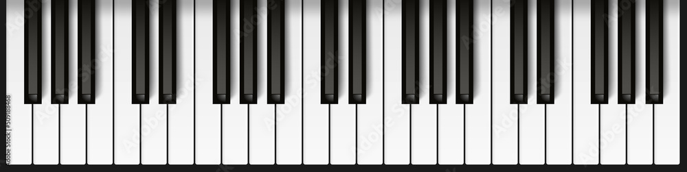 Poster Realistic piano keys banner – Wall Art | UkPosters