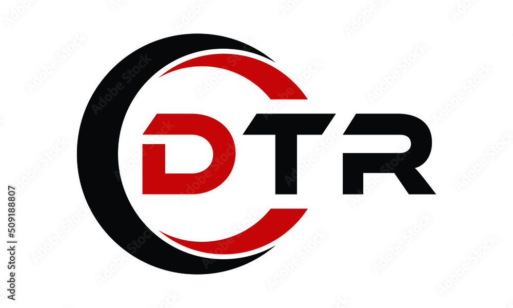 DTR swoosh three letter logo design vector template | monogram logo ...