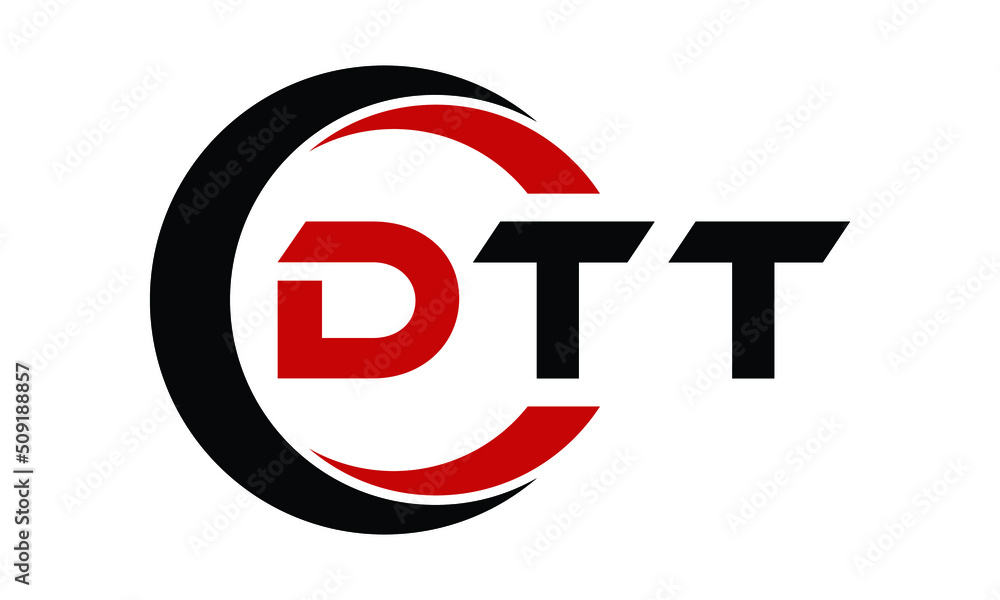 DTT swoosh three letter logo design vector template | monogram logo ...