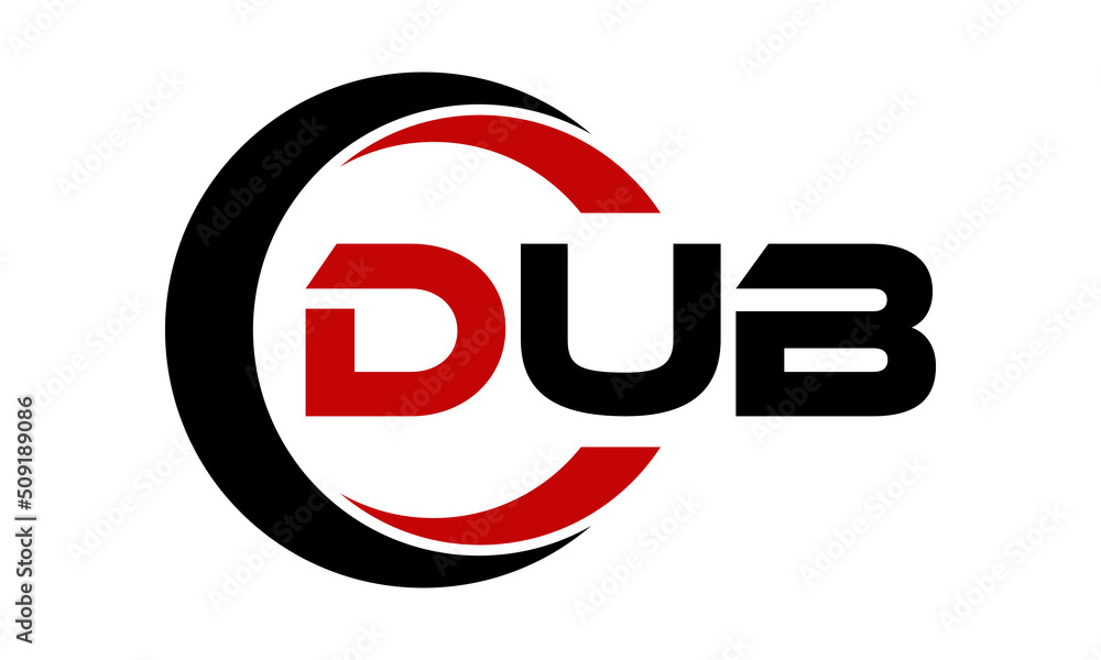 DUB swoosh three letter logo design vector template | monogram logo ...