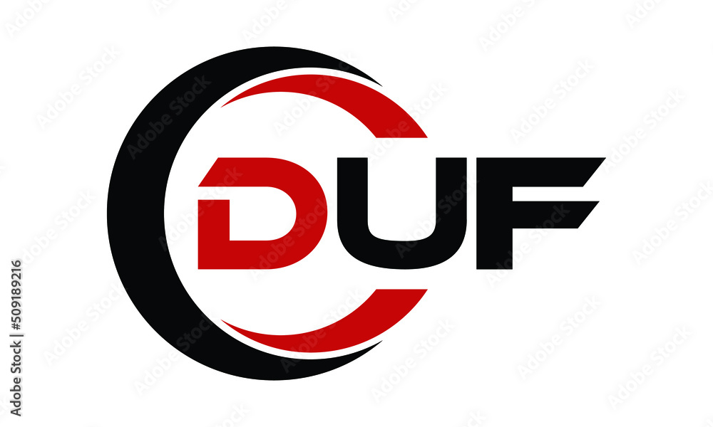 DUF swoosh three letter logo design vector template | monogram logo ...