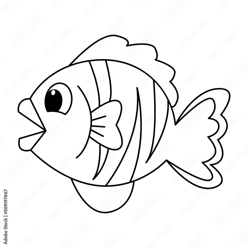 Cute crab cartoon coloring page illustration vector. For kids coloring ...