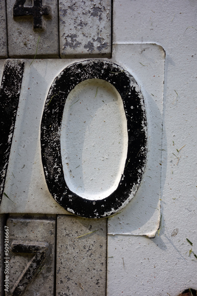 Font Wording in Distressed State Typography Found Number Zero ) Stock ...