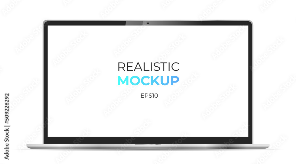 Laptop mockup in realistic style. Digital devices with white screen ...