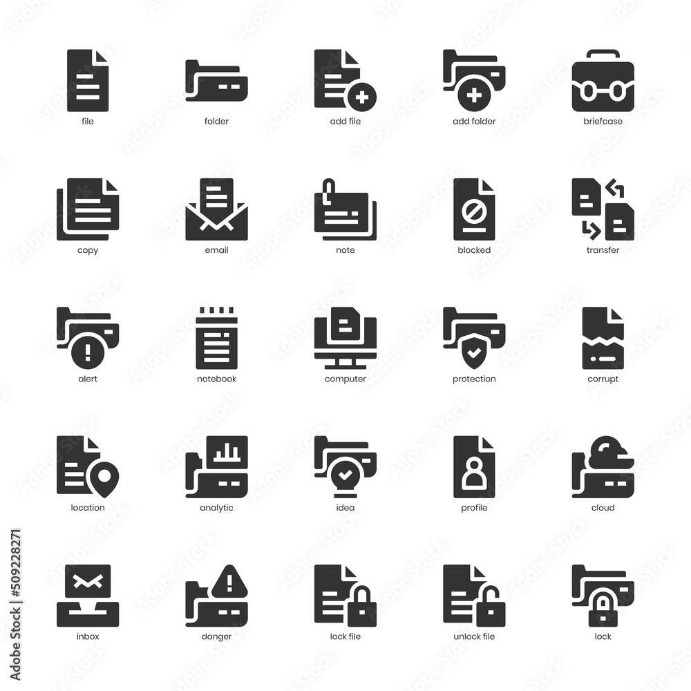 File and Folder icon pack for your website design, logo, app, UI. File ...
