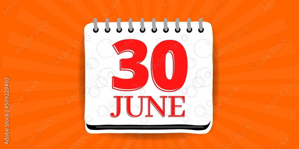 30 may, calendar with the day thirty of the month of june in white ...