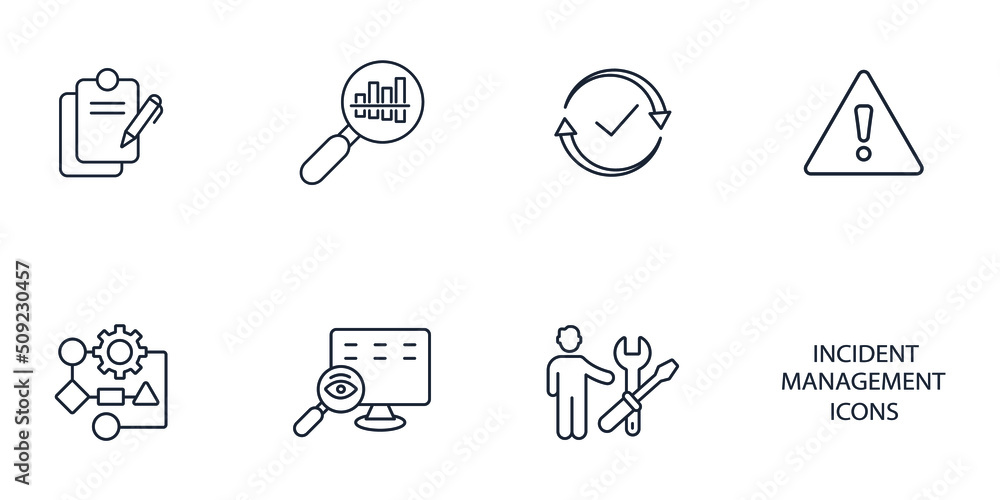 Incident Management icons set . Incident Management pack symbol vector ...