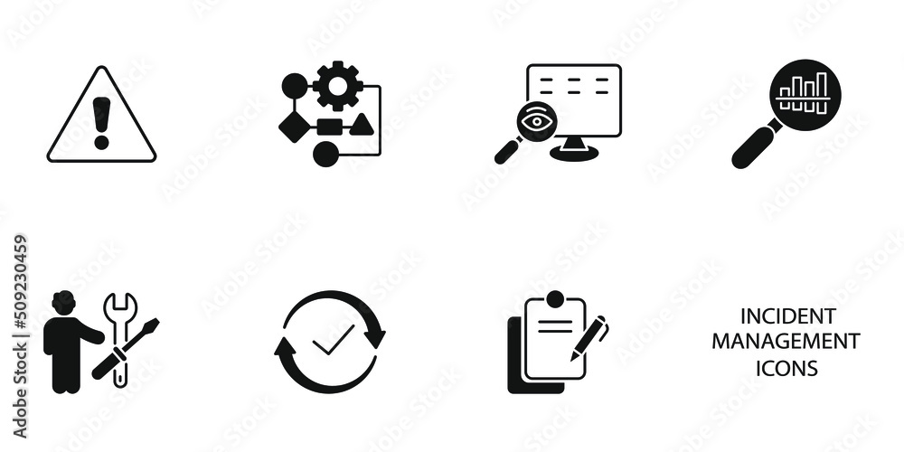Incident Management icons set . Incident Management pack symbol vector ...