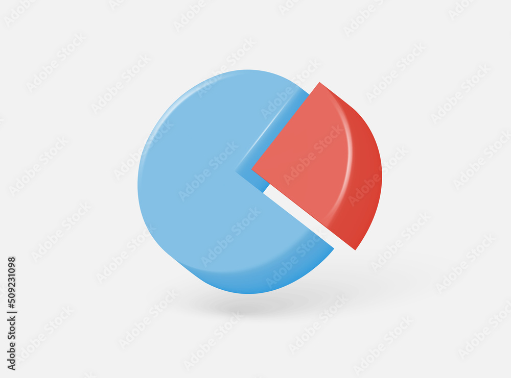 circle diagram 3d icon. realistic vector illustration isolated on white ...