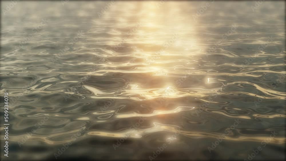 Close up. Seamless loop video. Shiny reflections of the sun in the ...