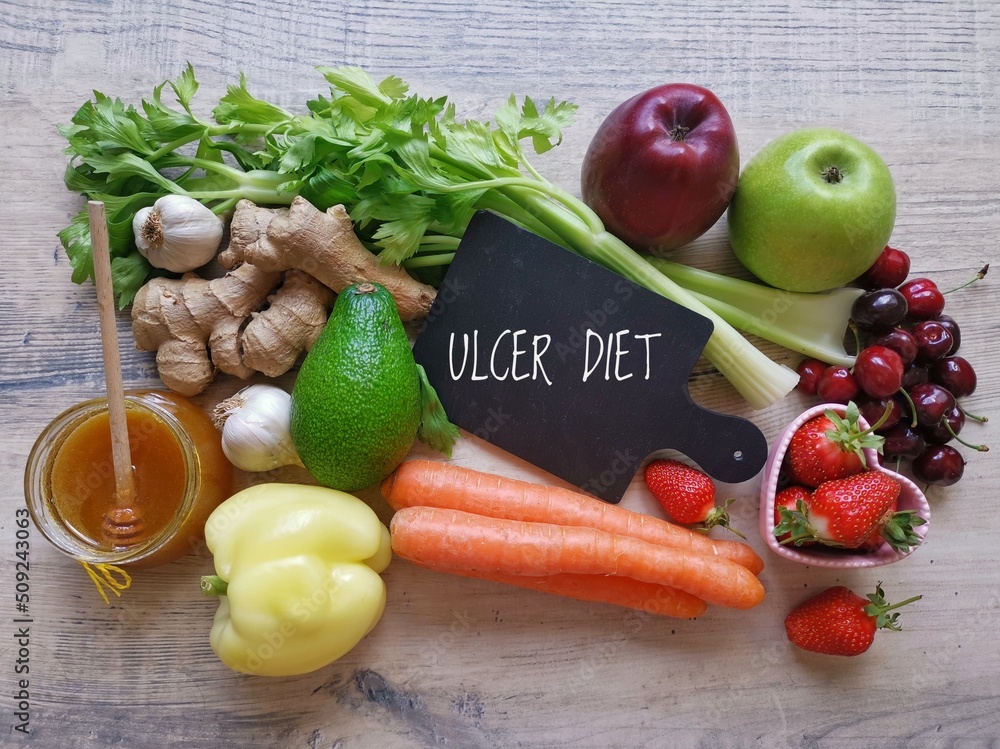 Healthy foods to prevent or heal ulcers. Foods for ulcer relief. Fruit ...
