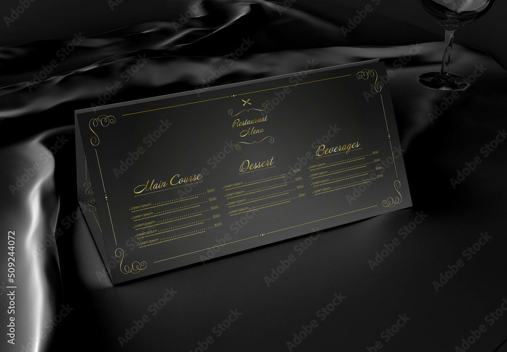 Rectangular Restaurante Menu Mockup Stock Template | Adobe Stock