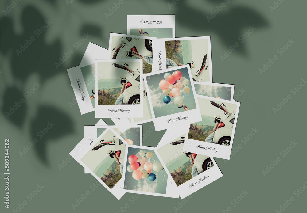 Set of Instant Photos Mockup Stock Template | Adobe Stock