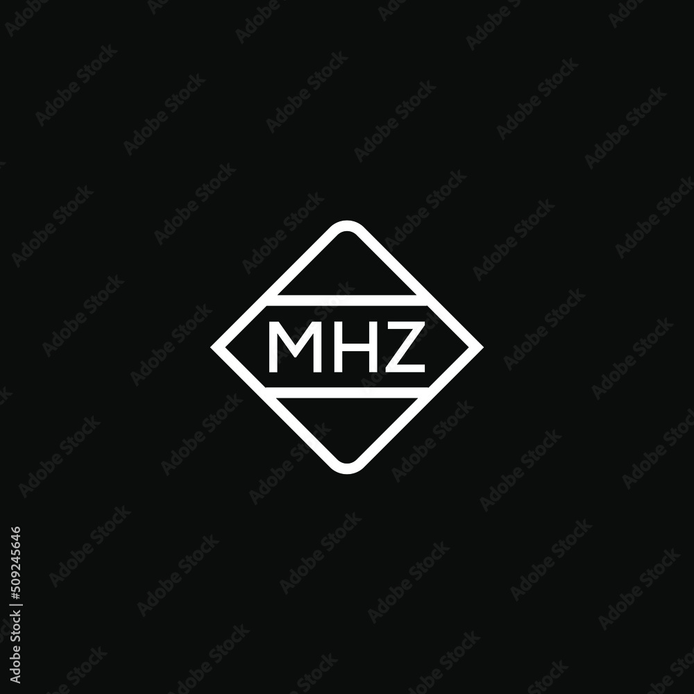 MHZ 3 letter design for logo and icon.MHZ monogram logo.vector ...