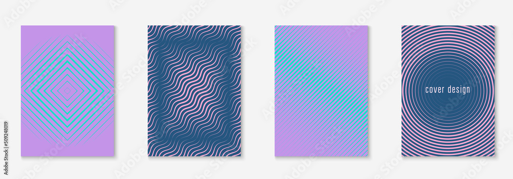 Gradient cover template with line geometric elements and shapes. Stock ...