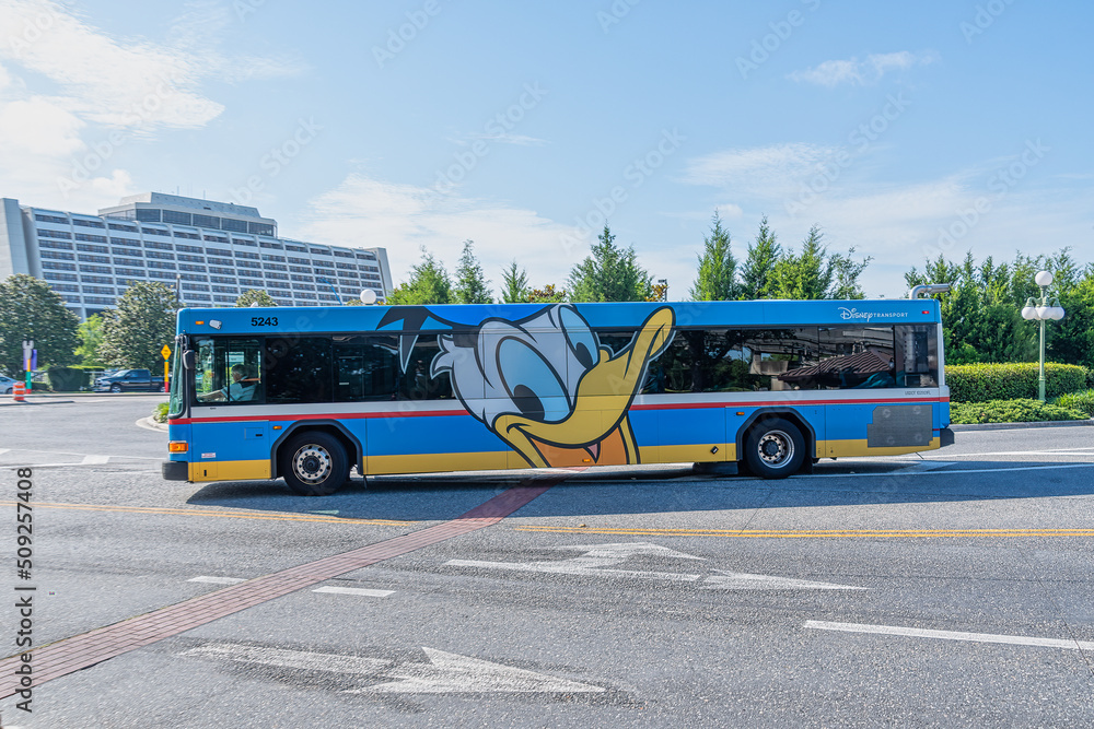 Disney Transport themed bus Donald Duck Stock Photo | Adobe Stock