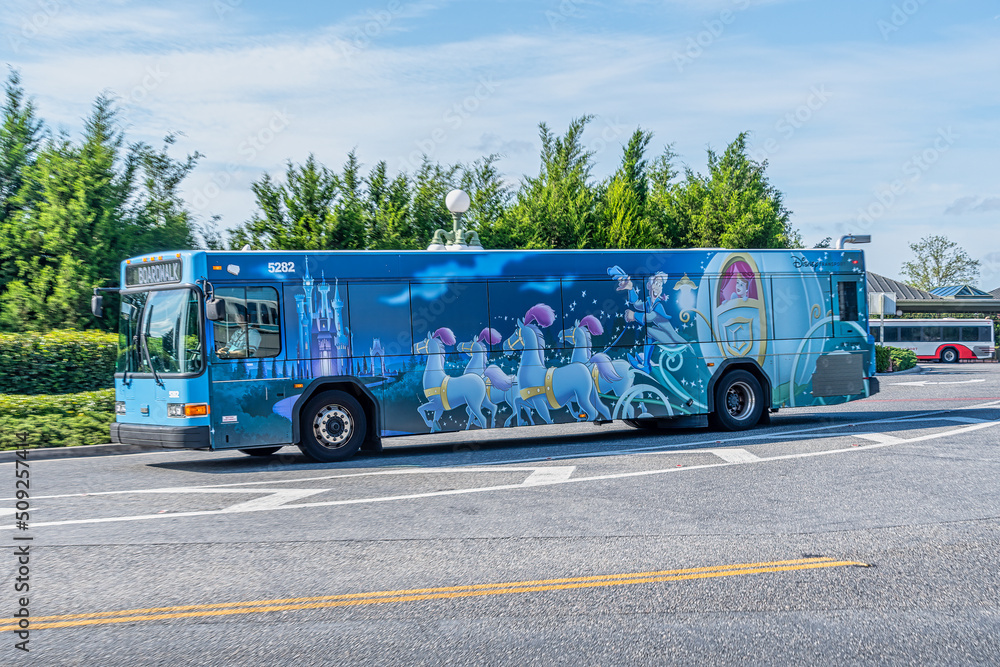 Disney Transport themed bus Cinderella Stock Photo | Adobe Stock