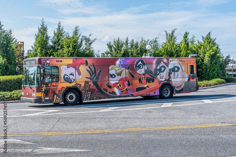 Disney Transport themed bus The Incredibles Stock Photo | Adobe Stock