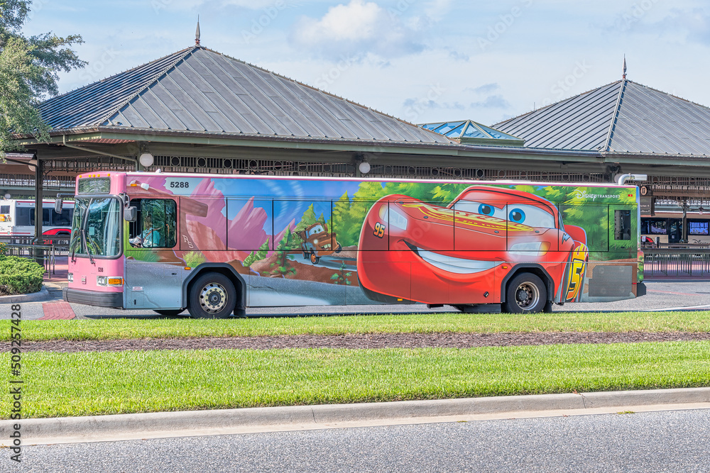 Disney Transport themed bus Cars Stock Photo | Adobe Stock