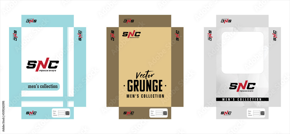 men's three shirt box packaging designs Stock Vector | Adobe Stock