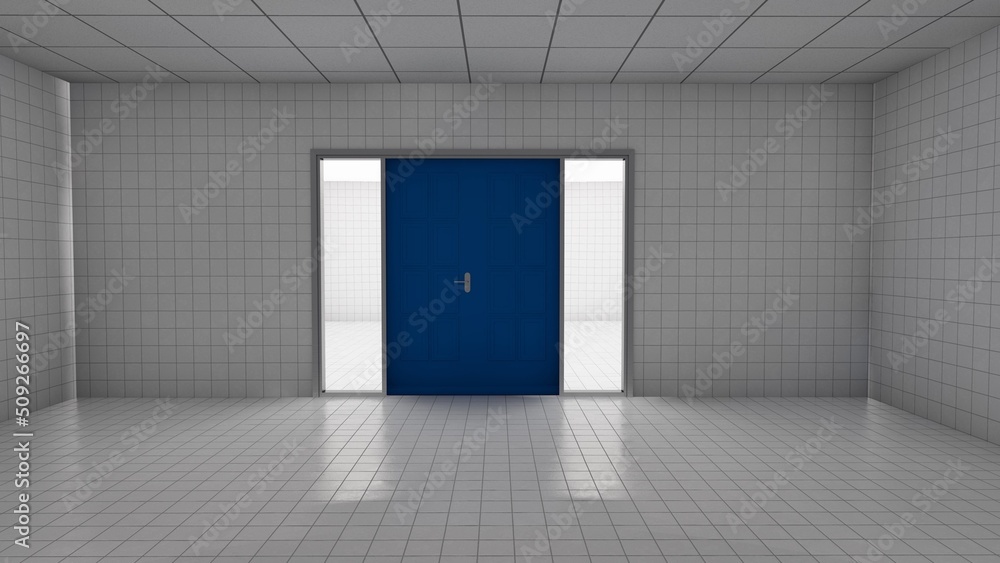 door in an empty room Stock Illustration | Adobe Stock
