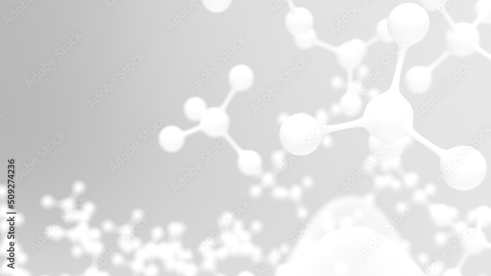 Molecular structure of white atom with mathematical geometric wavy ...