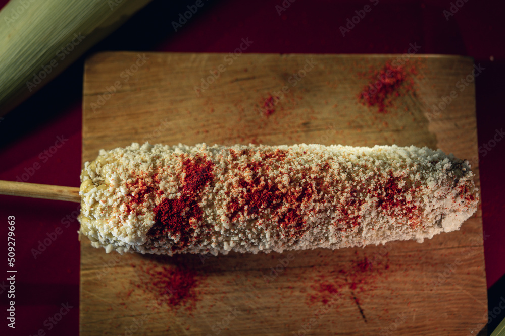 Foto de Elote, elote preparado, elote mexicano do Stock | Adobe Stock
