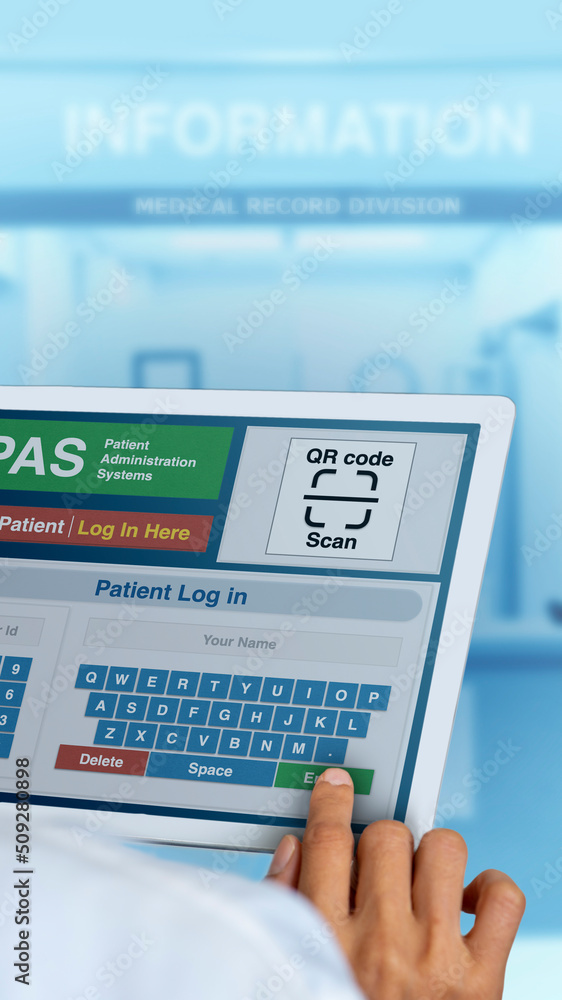 Vertical photo of someone hand holding electronic tablet showing ...