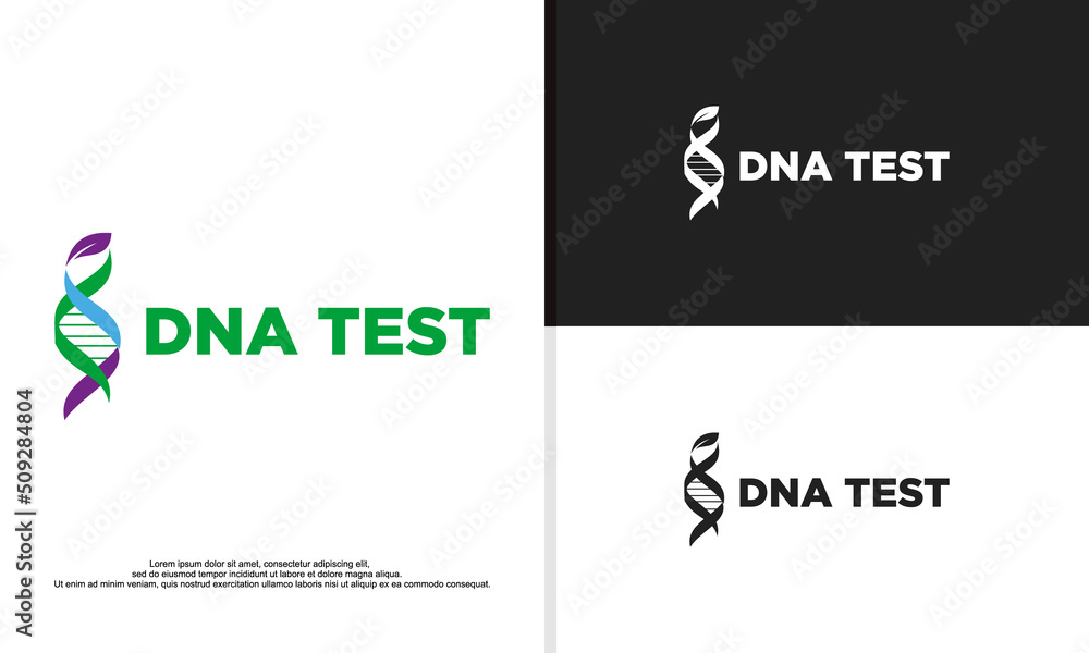 logo illustration vector graphic of DNA symbol combined with leaf ...