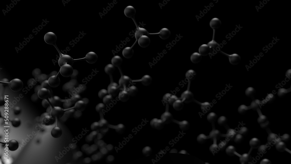 Molecular structure of black atom with mathematical geometric wavy ...