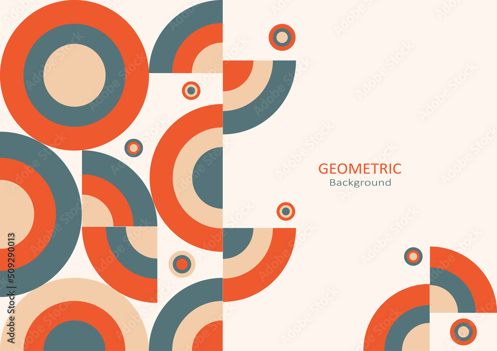 Geometric abstract background. Design elements with circle and semi ...