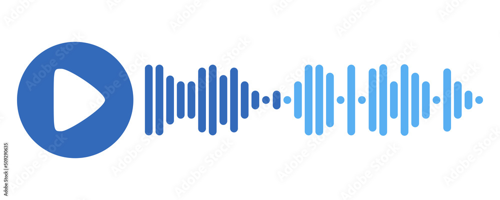 Recording of audio message template. UI element of audio record for ...