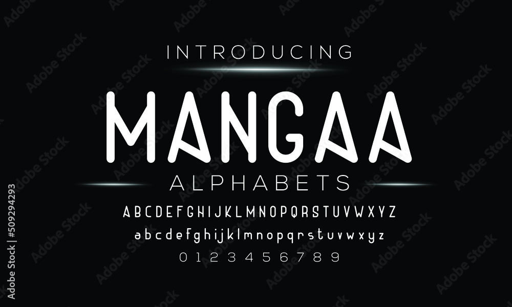 MANGAA Luxury Minimal Modern Tech Alphabet Letter Fonts. Typography ...