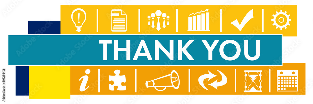 Thank You Blue Orange Lines Business Symbols Horizontal Stock ...