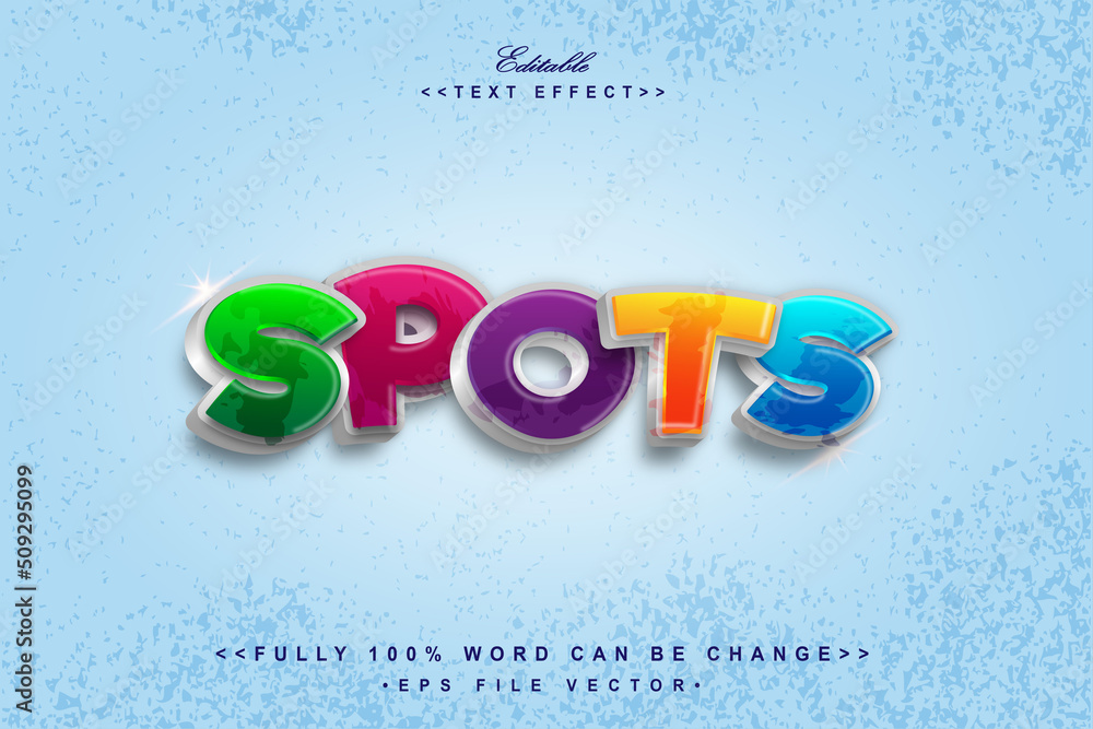 editable cartoon style colorful spots text effect.logo text.typhography ...