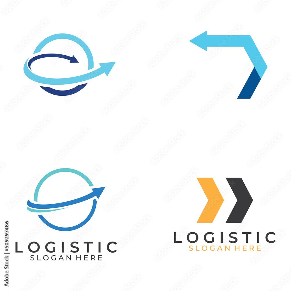 Logistics company vector logo, arrow icon logo, fast digital delivery ...