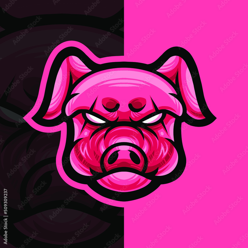 Crazy Pig, Wild Boar E-Sport Mascot Logo Design, Mascot, and Emblem ...
