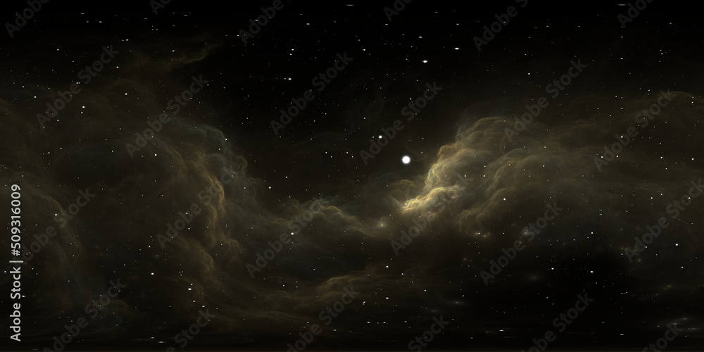 360 degree full sphere panoramic space background with starfield and ...