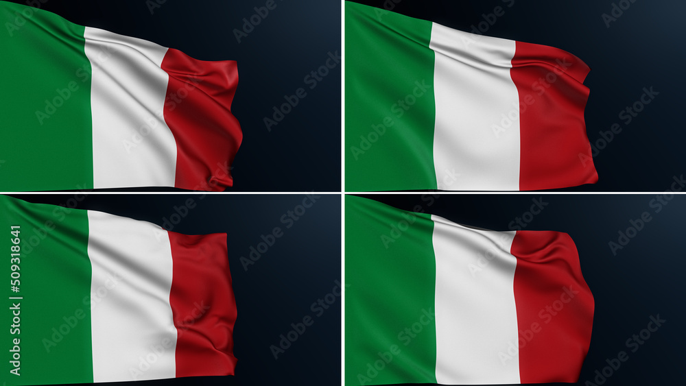 Italy flag. Rome sign. European country. Collection of Italian national ...