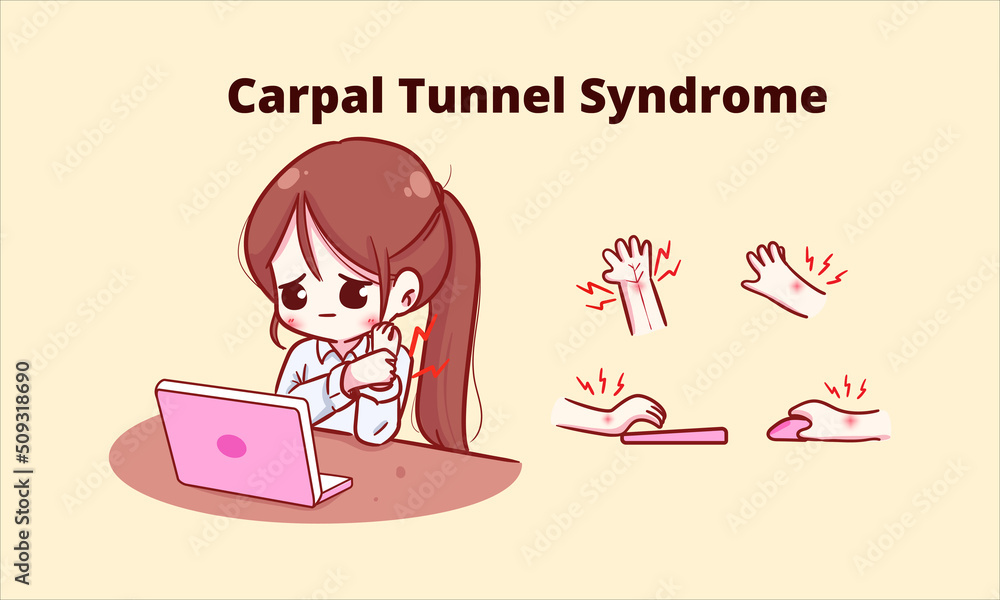 Office worker woman suffering from hand pain due to hard work Carpal ...