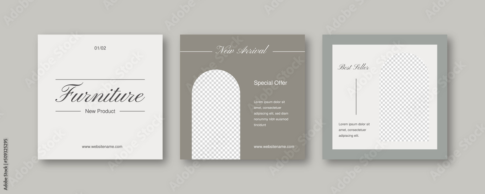 Interior design social media post. Modern Aesthetic post template ...