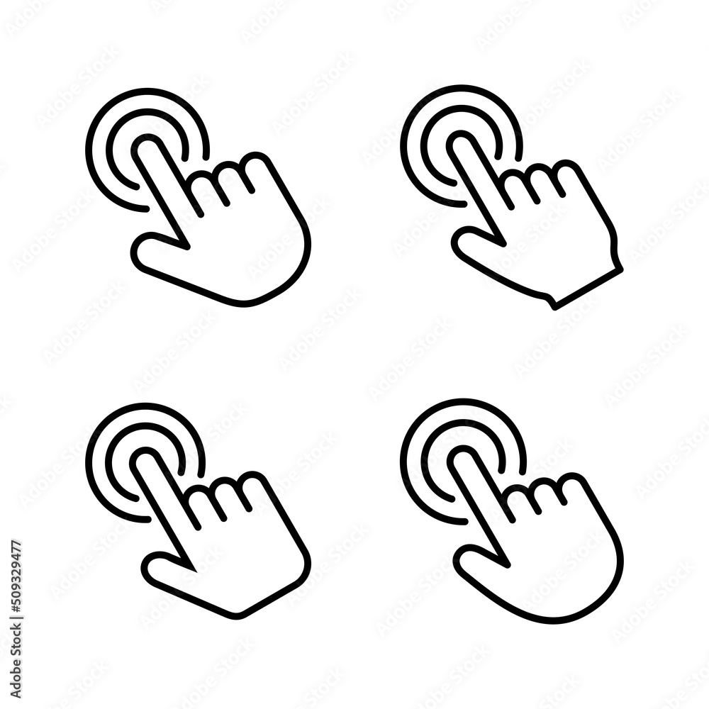 Hand click icon vector. pointer sign and symbol. hand cursor icon Stock ...
