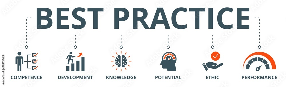 Vecteur Stock Best practice banner web icon vector illustration concept ...
