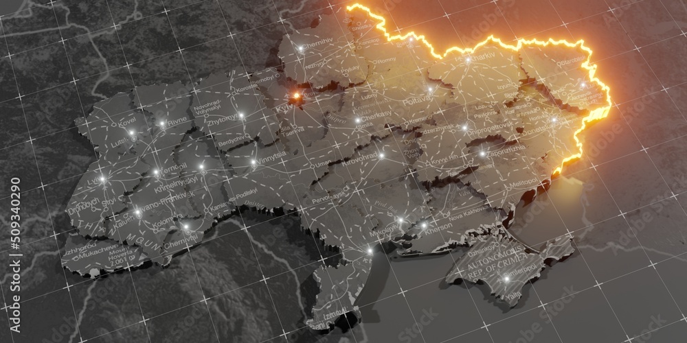 Military conflict between Ukraine and Russia. Concept map of war ...