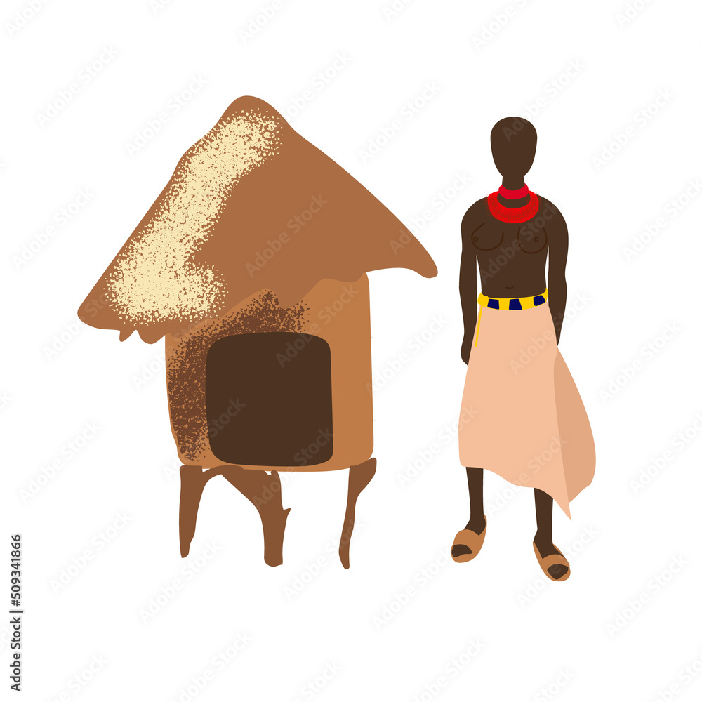 Vetor de African people vector illustration. Black women in skirt and ...