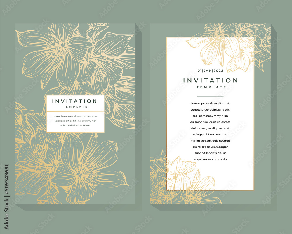 Botanical Invitation Design Stock Vector | Adobe Stock