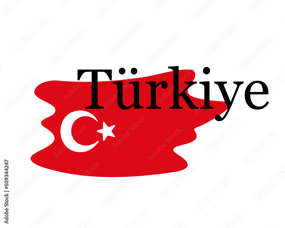 Turkey (Türkiye) is the new name of the country on the background of ...