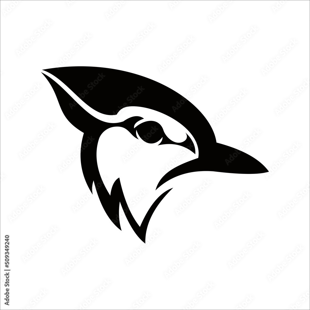 Mascot Blue Jay Bird Head Logo Design Template Vector Illustrations ...
