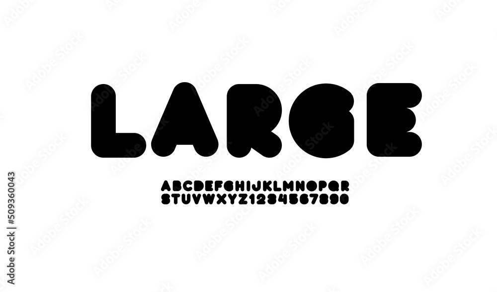 Rounded font, black alphabet, ultra bold letters and numbers made in ...